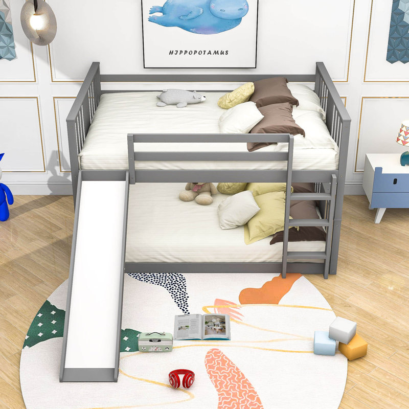 Harriet Bee Eloria Full Over Full Standard Bunk Bed with Slide Reviews Wayfair